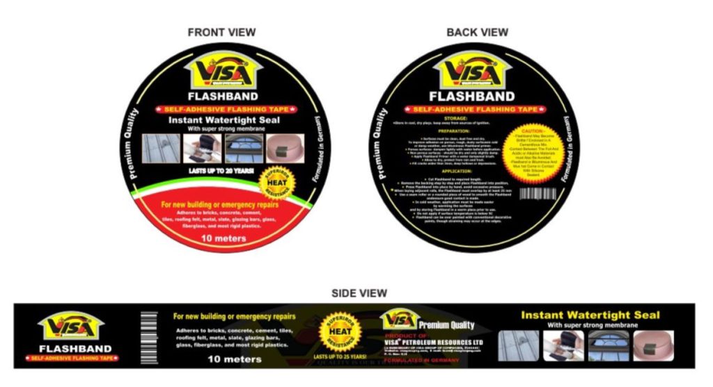 VISA® FLASHBAND SELF ADHESIVE FLASHING TAPE (3 Inches) • Vicilook